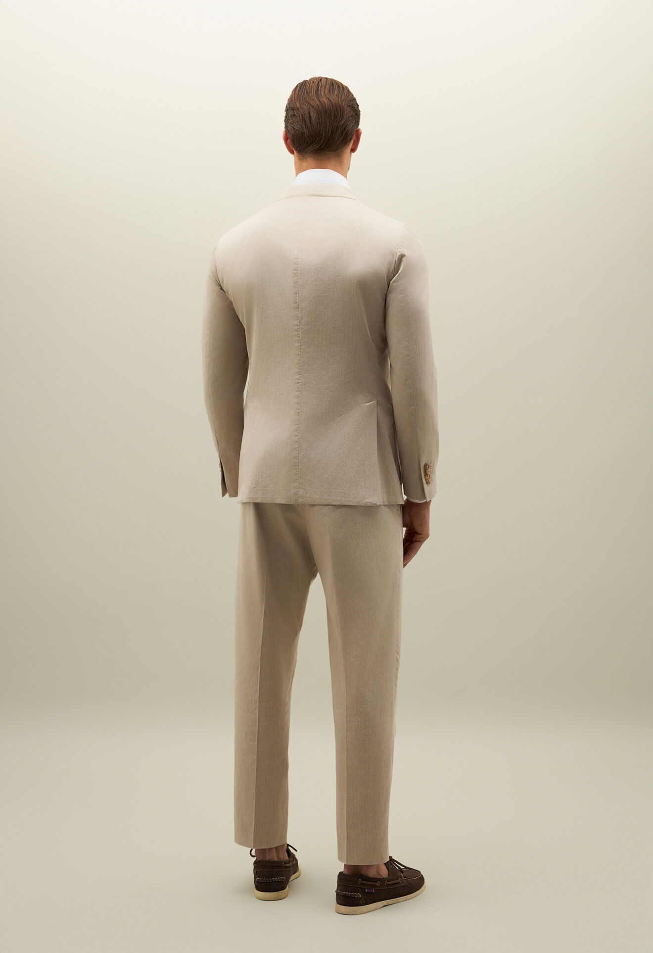 Solaro Cotton double-breasted K-Suit in Light Beige: Luxury Italian ...